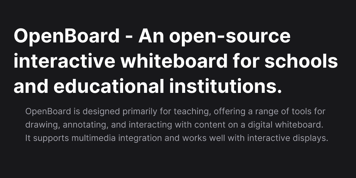 OpenBoard - An open-source interactive whiteboard for schools and ... OpenBoard - An open-source interactive whiteboard for schools and ...