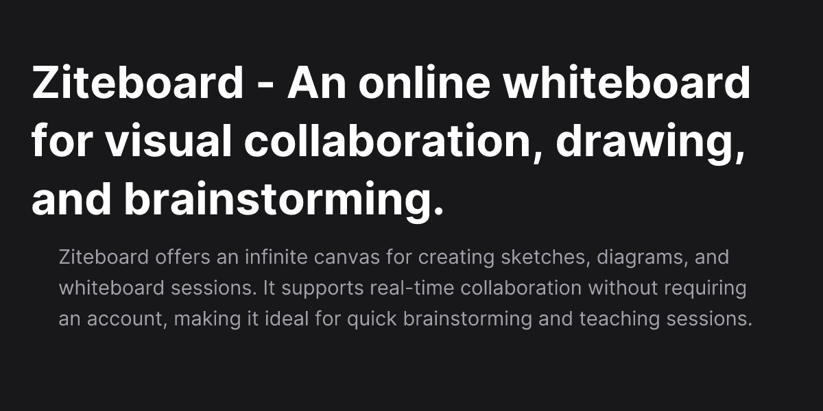 Ziteboard - An online whiteboard for visual collaboration, drawing, and brainstorming ...